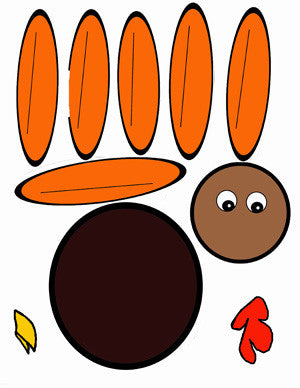 turkey feather template colored