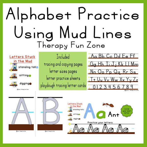 Mud Paper Alphabet Practice | Therapy Fun Store and TMC Adaptations