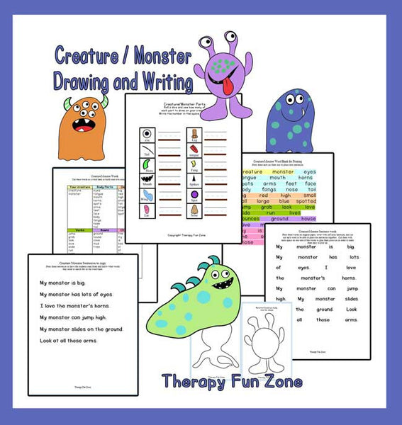 Creature / Monster Writing | Therapy Fun Store and TMC Adaptations